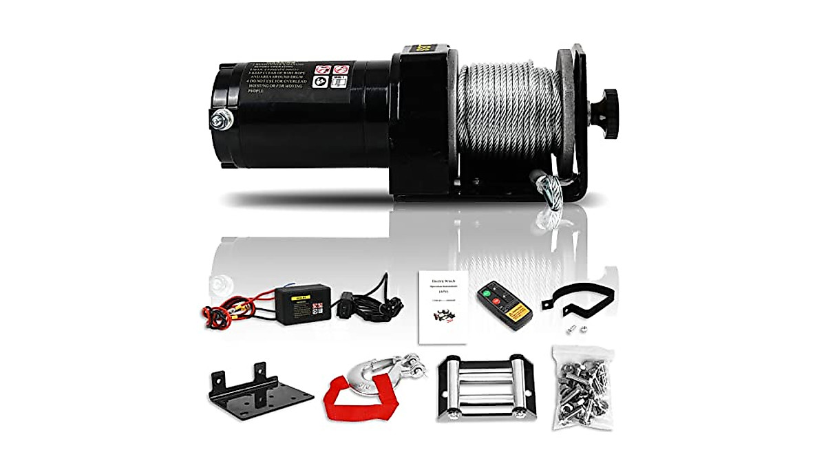 Auraroad 2000 lb Electric Winch - Reliable Off-Road Recovery