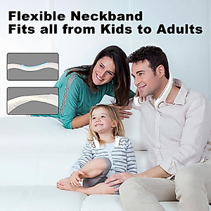 Coastacloud Portable Neck Fan, Rechargeable Turbo Bladeless Fan, 3 Speeds Adjustment 360° Cooling Airflow, Hands Free Wearable Personal Fans for Outdoor Travel Office