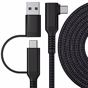 2 in 1 Fast Charging USB C Cable 10 FT 16 FT for Oculus Quest VR Gaming Headset Power Supply Cable PC Data Transfer type c charging cable fast charging 10ft 16ft for Oculus Quest VR Gaming Headset