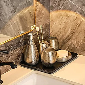 CZDYUF Handmade Retro Ceramic Bathroom Five-Piece Set Wash Bathroom Toilet Supplies Set Wedding Wash Set