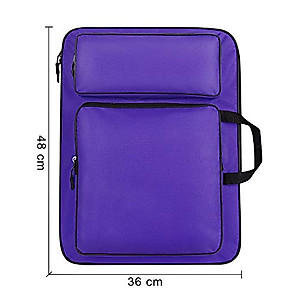 ITODA A3 Art Portfolio Carry Case Bag Drawboard Tote Handheld Storage Portable Shoulder Lightweight Box for 8k Sketch Pad Artist Drawing Painting Supplies