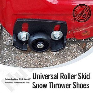 Universal Roller Skid Snow Thrower Shoes | 490-241-0038 Snow Blower Skid Shoes W/Hardware, for Craftsman, MTD, Cub C-adet, Fits Most 2-Stage and 3-Stage Snow Thrower Snowblowers