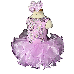Jenniferwu G090 Infant Toddler Baby Newborn Little Girl's Pageant Party Birthday Dress Lilac Size 3-6M