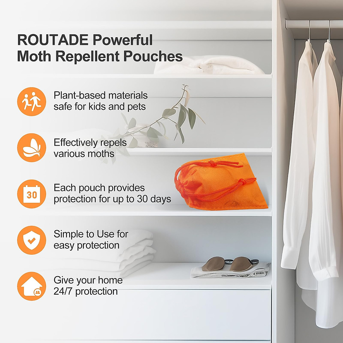15 Pack Moth Repellent for Closets Made with Plant-Based Ingredients, Effective Moth Repellent for House to Get Rid of Moths from Closets, Drawers, Wardrobes, Storage Boxes, Insect Traps for Indoor