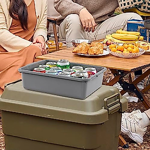 Farmoon 5 Pack Food Service Bus Tub, 8 L Small Commercial Bus Tub Box, Grey Wash Basin