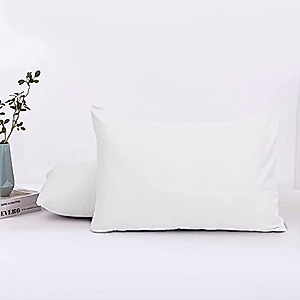 Hriksh Travel Pillow Case 12x18 Size Pack of 2 Pieces 100% Egyptian Cotton Zipper Closure 500 Thread Count Toddler Pillowcase Fits Up to 12x18, 12x16 or 11x15 White