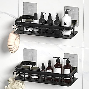 YOUNG MAGIC Shower Caddy Organizer Shelves Shelf 2-Pack, Aluminum, Rustproof, No Drilling, Suitable For Bathroom, Toilet, Kitchen, Powder Room, Etc