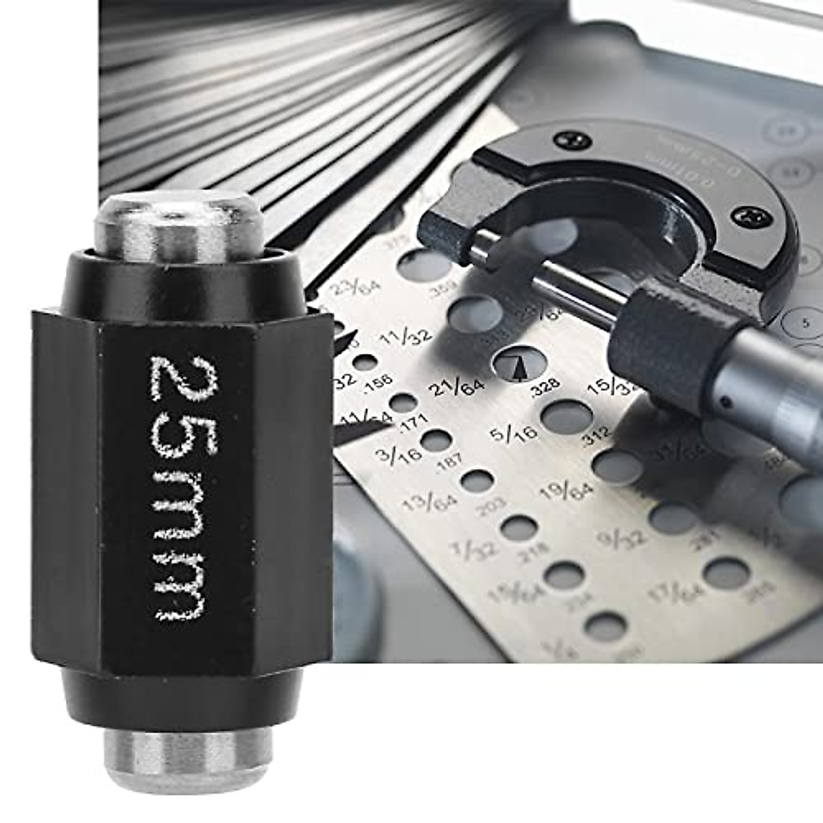 Standard Caliper Calibration Block, Stainless Steel Outside Micrometer Reference Block Rod Bar Measuring Range 25mm, 50mm, 75mm, 100mm