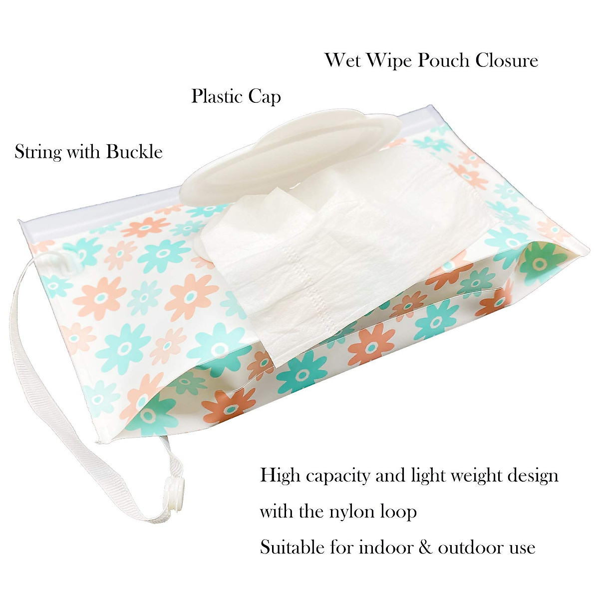 ULVBABI Baby Wet Wipe Pouch Container, Reusable & Refillable Portable Wipes Dispenser, Eco Friendly and Lightweight Baby Travel Wet Wipe Holder, Keeps Wet Wipes Moist (6 Pack)