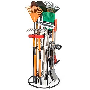 Garage Storage, Tool Storage Rack, Garage Organization, Organizes up to 40 Long-Handled Tools, Yard Tool Holder Organizer for Garage, Garden, Shed Storage Organization, Heavy Duty Steel, Black