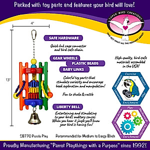 Super Bird Creations SB770 Puzzle Play, Medium/Large Bird Size, 13" x 4"