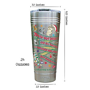 Catstudio Night Before Christmas Thermal Tumbler | Triple Wall Insulation With Non Slip Bottom | Great Holiday and Christmas Travel Cup for Water, Coffee, Tea, or Smoothies