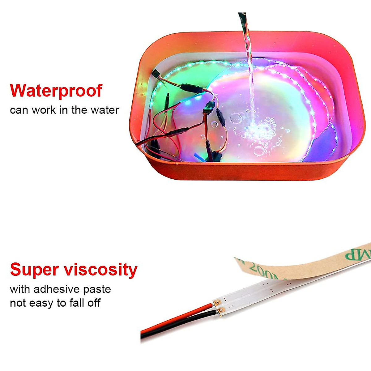 elechawk LED Light Strip for RC Fixed Wing Airplane Flying Wing Plane AR Wing Drone Model Car Truck (White)