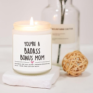 Bonus Mom Gifts from Daughter/Son, Mothers Day Gifts for Mother-in-Law, Candle Gift for Stepmom, Boyfriends Mom, Girlfriends Mom, Birthday Christmas Gifts for Step Mom, Adopted Mom, Second Mom