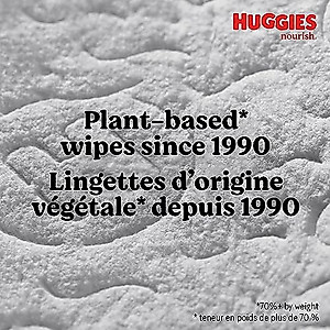 Huggies Nourish Scented Baby Wipes, 10 Push Button Packs (560 Wipes Total)