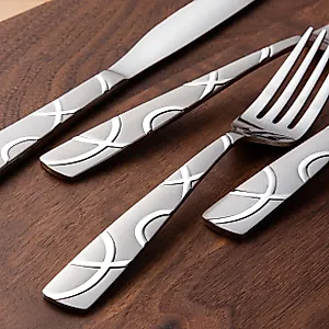 HIKAA 20PCS Silverware Set Service for 4,Premium Stainless Steel Cutlery Set, Mirror Polished Flatware Sets,Modern Kitchen Eating Utensils Set Include Spoons Forks Knives