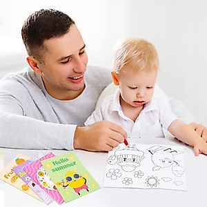 MALLMALL6 24Pcs Fruit Coloring Books with Watermelon Pineapple Lemon Banana Orange Coconut Tropical Frutti Art Patterns Summer Themed School Party Supplies Home Game Activity for Kids Girl Boy Age 4-8