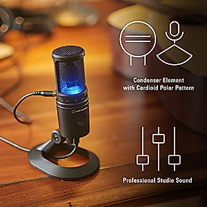 Audio-Technica AT2020USB-X Cardioid Condenser USB Microphone, Black