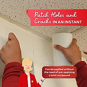 XFasten Drywall Repair Mesh Tape - 6-Inch X 90-Foot Mesh Tape for Drywall Repair, Fiberglass Drywall Patch Hole, Heavy Duty Wall Repair Mesh Spackle Tape, Wall Crack and Seam Repair Joint Tape