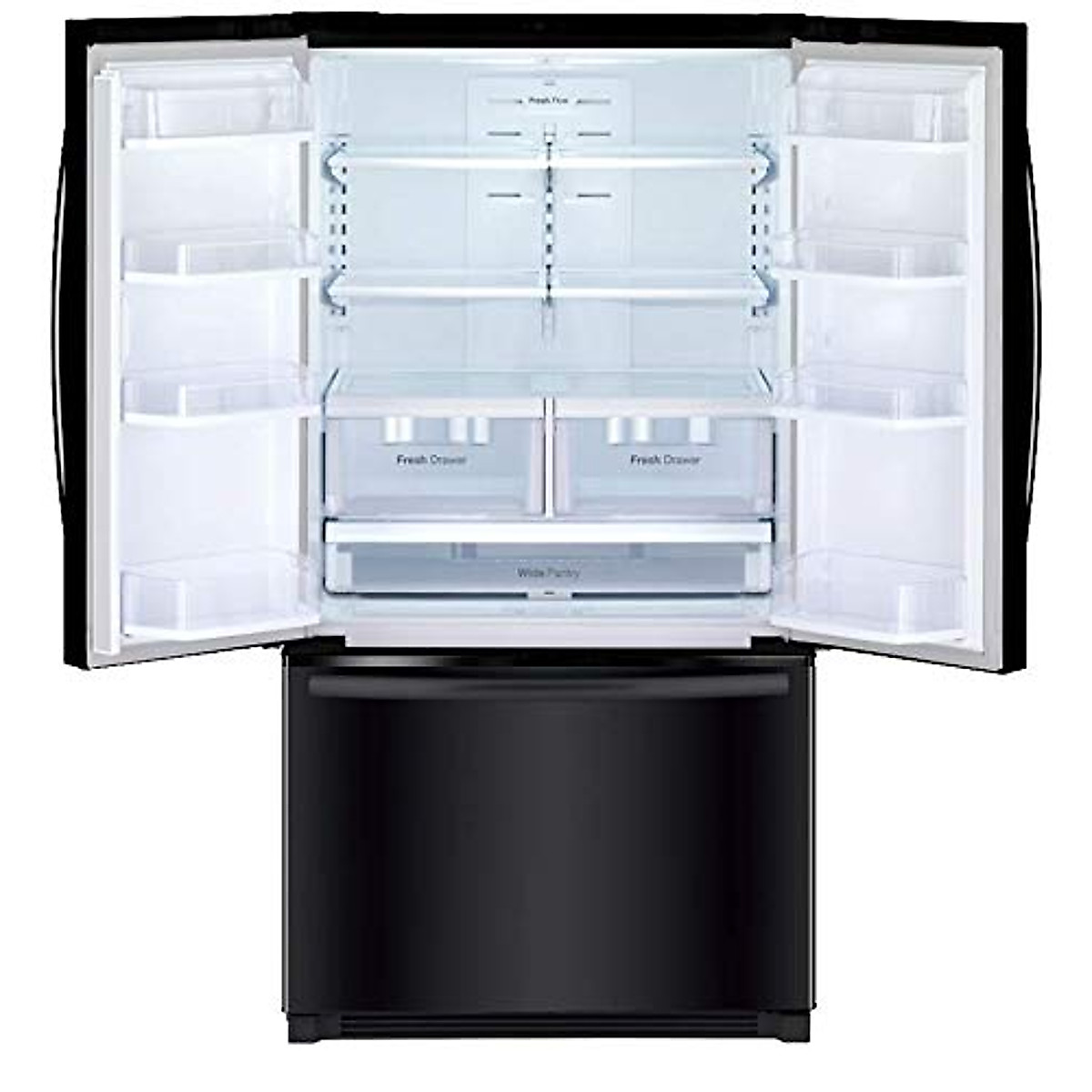 Winia WRFS26ABBD French Door Non-Dispenser Refrigerator, 26.1 Cu.Ft, Black