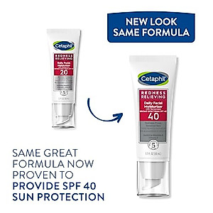 CETAPHIL Redness Relieving Daily Facial Moisturizer SPF 40, 1.7 fl oz, Broad spectrum Sunscreen, Neutral Tint, For Redness-Prone Skin