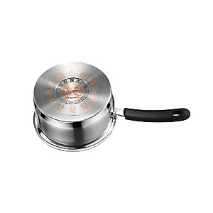 1.7-Quart 304 Stainless Steel Milk Pan Saucepan with Lid Cookware,Multipurpose Soup Pot Small Cooking Pot Pan with Long Heatproof Handle,Incuction Compatible,Dishwasher Safe, 1.7Qt Silver