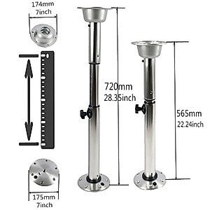 Gdrasuya10 Adjustable Table Pedestal Stand Base for Caravan Motorhome or Boat,Adjustable Telescopic Pedestal 22-28 Inch,Table Pedestal Kit for RV Marine Boat