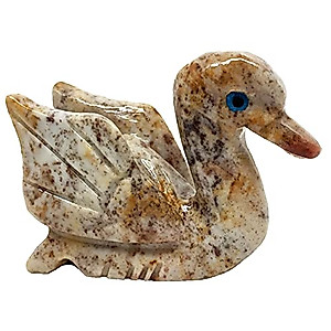 Nelson Creations, LLC 1.5 Inch Swan Natural Soapstone Hand-Carved Animal Charm Totem Stone Carving Figurine