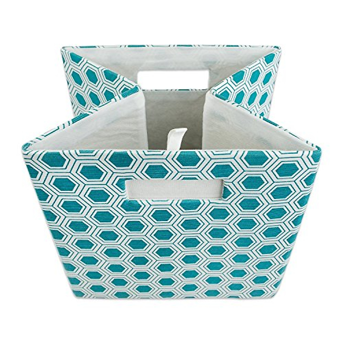 DII Collapsible Polyester Storage Cube, Honeycomb, Teal, Large