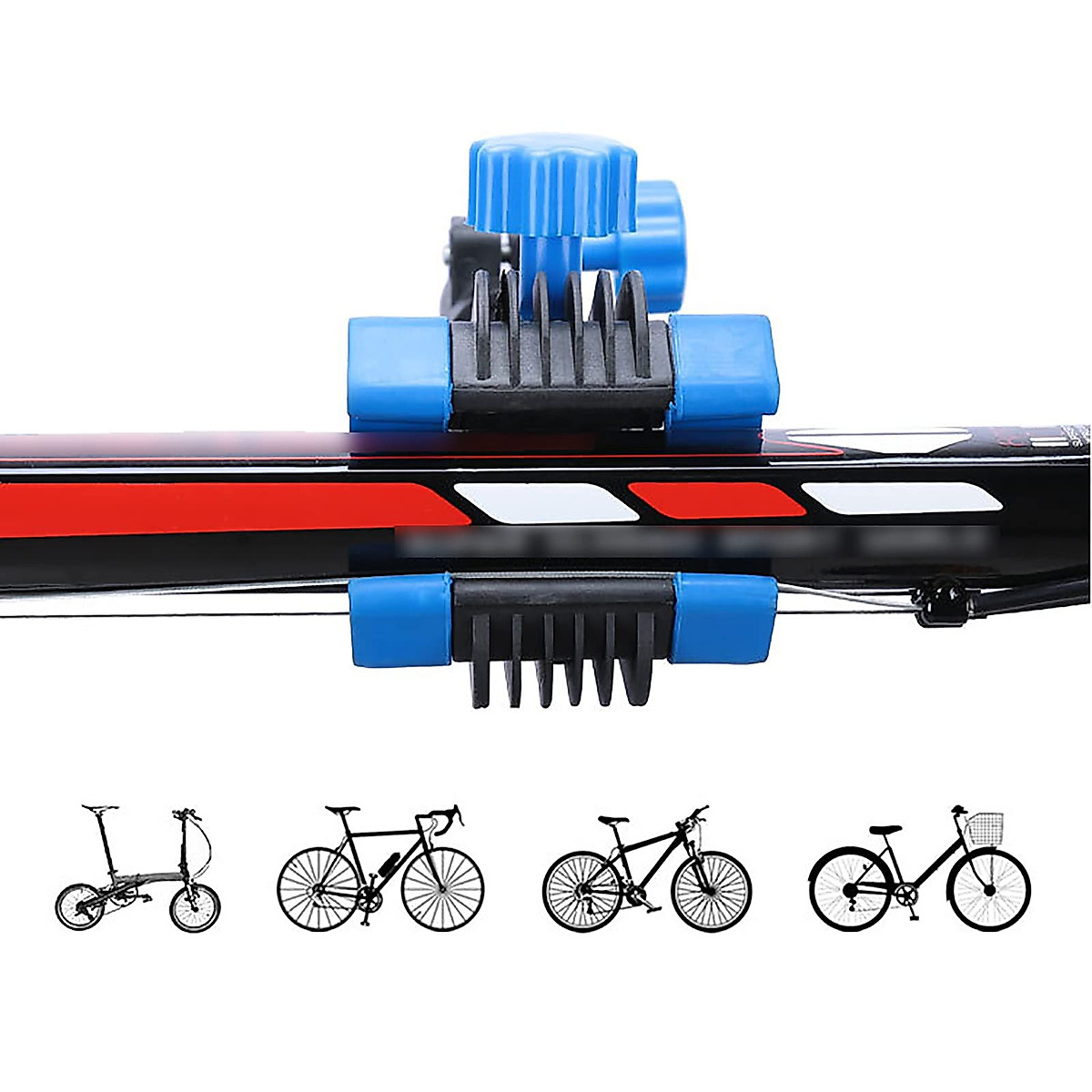 DOONARCES Wall Mount Bicycle Repair Stand Foldable Heavy Duty Bike Repair Rack Clamp Steel Bicycle Rack Maintenance Workstand, Load 45lbs, Blue+Black