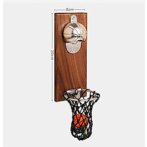 Wall-mounted magnetic bottle opener, wooden, Bottle cap catcher，Ideal Gift for Men and Beer Lovers