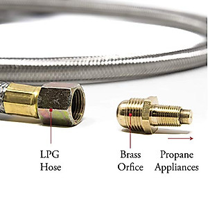 GasOne Propane Orifice Connector Brass Tube Fitting 3/8" Flare x 1/8" Mnpt or Male Pipe by Gas One