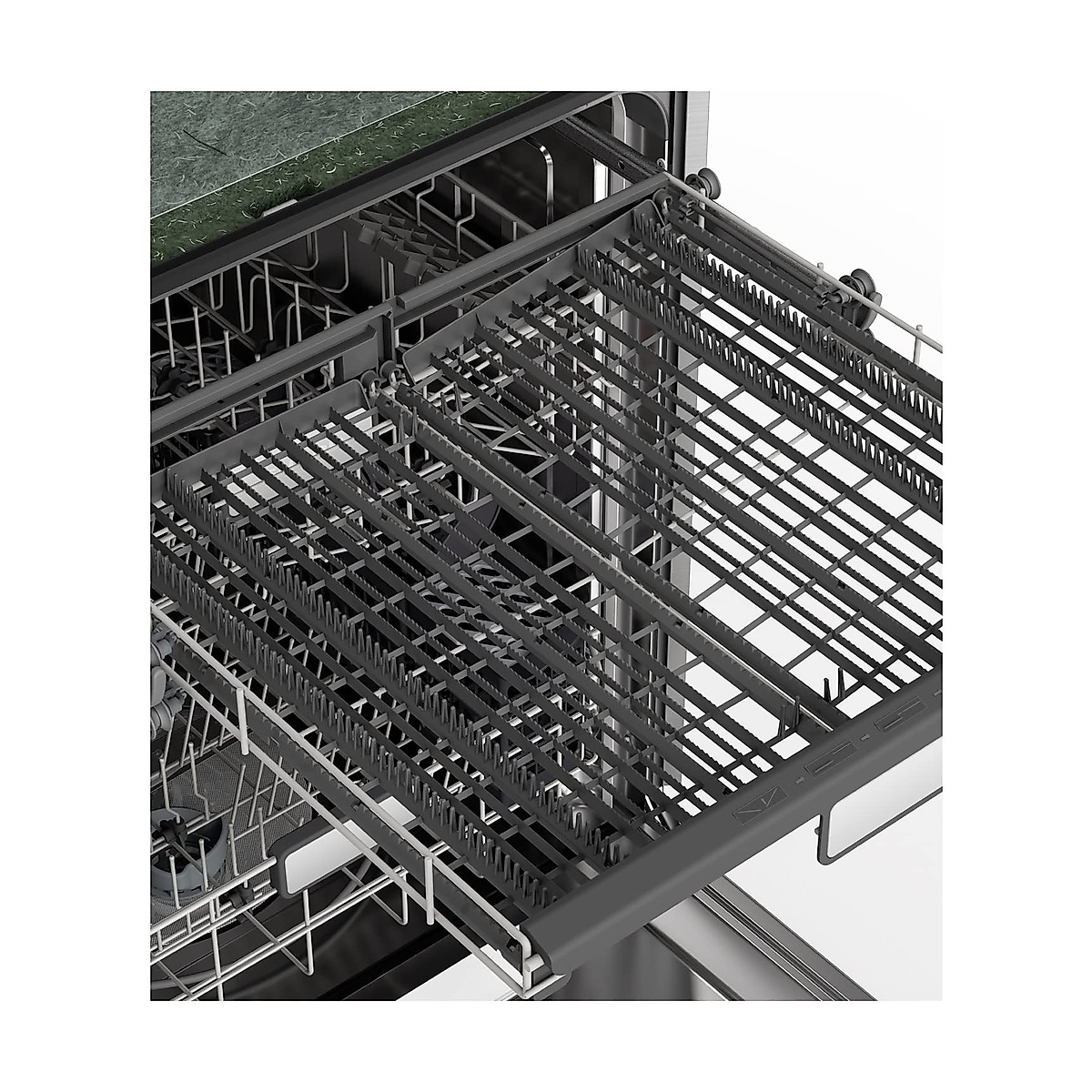 SHARP Smart Dishwasher Works with Alexa. Includes LED Interior lights, Stainless Steel interior, Heated Dry with Fan Assist, Wash Zone cleans half load on either rack, Adjustable Third Rack