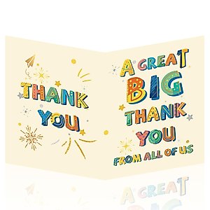 HOMANGA Large Thank You Card, 13.8 x 21.6 Inch Jumbo Colorful Thank You Card, A Great Big Thank You Card with Envelope, Giant Appreciation Greeting Card, Huge Gratitude Card for Boss, Teacher, Couch