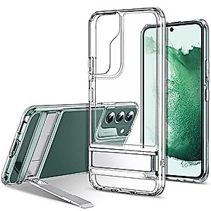 ESR Metal Kickstand Case Compatible with Samsung Galaxy S22 Plus (6.6 Inch) (2022), Versatile Patented Kickstand, Crystal Clear Scratch-Resistant Back Cover, Clear