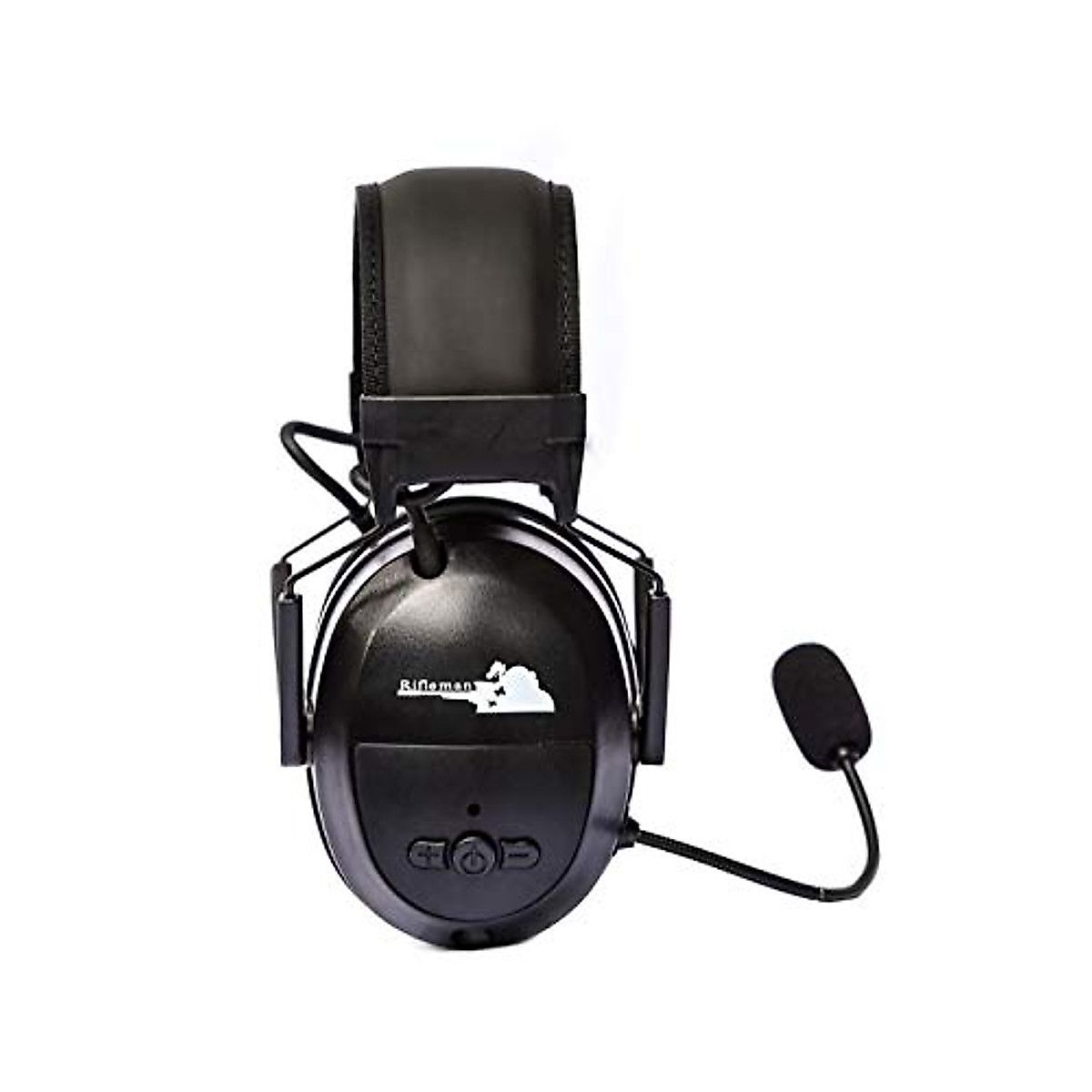 Rifleman Bluetooth Communicator Electronic Ear Muffs, NRR 25 Hearing Amplification and Protection, Headset with Microphone, Perfect for Hunting, Shooting Ranges, & Gaming, Black