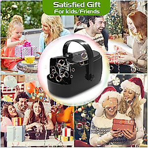 Bubble Machine Durable Automatic Bubble Blower, 18000+ Big Bubbles Per Minute Bubbles for Kids Toddlers Bubble Maker Operated by Plugin or Batteries Bubble Toys for Indoor Outdoor Birthday Party