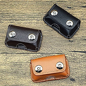 MoreChioce Men's Car Key Case, Leather Key Fob Holder with Magnetic Closure, Universal Key Chain, Coffee Brown