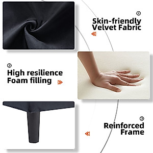 Olela Pull Out Sleeper Sofa Couch,Velvet Convertible Sofa Bed L Shape Sectional Sofa with Storage Chaise and Pocket for Living Room (Black), (convertible sofa bed-1)