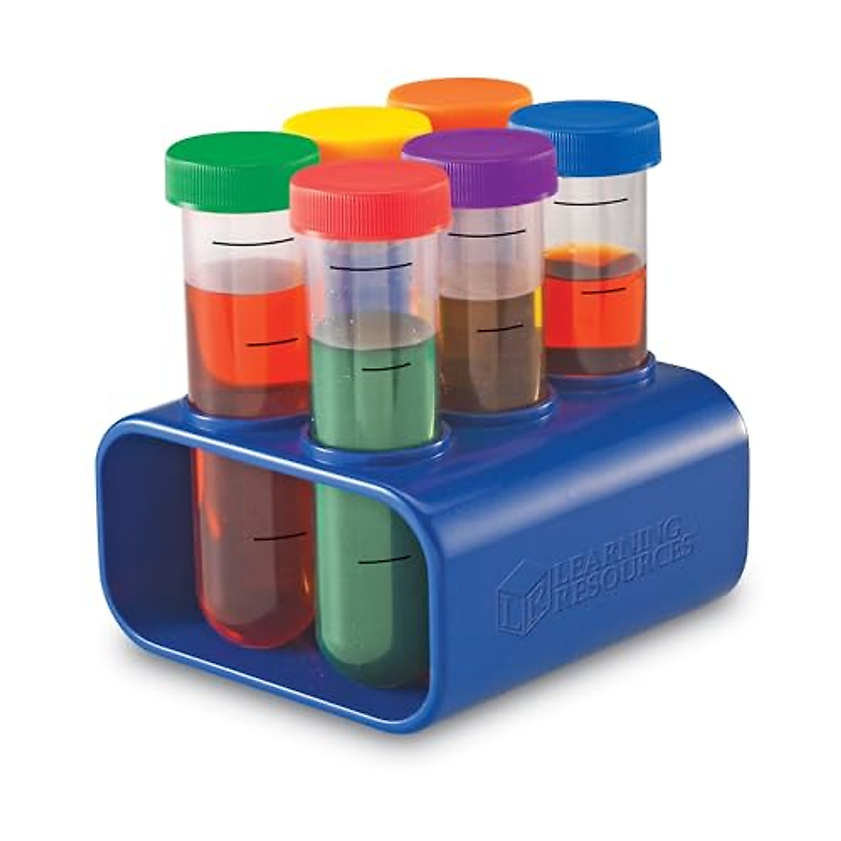 Learning Resources Primary Science Jumbo Test Tubes with Stand, Set of 6 Tubes, Ages 3+,Multi-color