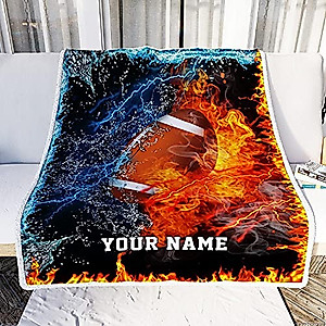 Personalized Football Blanket, Football Lover Blanket, Football Lover Gifts, 2021 Blanket, Sport Blanket, Sport Lover Gifts For Son Men Kid Cozy Plush Fleece Blanket size 50x60 inchGifts for Women, Me