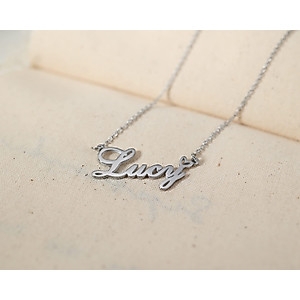 Isabel Personalized Name Necklaces 18K Gold Plated Cute Love Heart Name Pendant for Womens