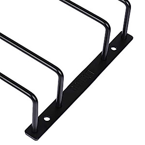 Dianoo Wine Glass Holder, Stemware Rack, Wine Glass Rack Under Cabinet With Screws, 27cm 2 Rows Black