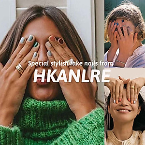 Hkanlre Bling Coffin Press on Nails Fake Nails Tips Full Cover Medium False Gradient Nails for Women and Girls 24PCS (Coffin Black)