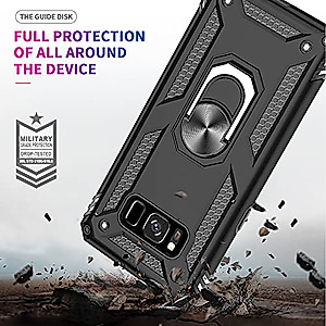 LeYi for Samsung Galaxy S8 Case [Not Fit S8 Plus], Galaxy S8 Phone Cases with [2 PCS] 3D Curved Screen Protector, [Military-Grade] Protective Case Cover with Ring Kickstand for Samsung S8, Black
