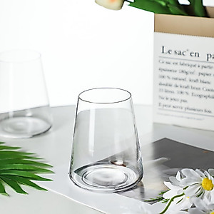 JYB&XY Stemless Wine Glass Set of 4 wine glass 16oz Hand Made Crystal Red White Wine Glasses for Daily Use, Hosting, Home Bar, Evening Party Gift Idea for Men or Women Housewarming