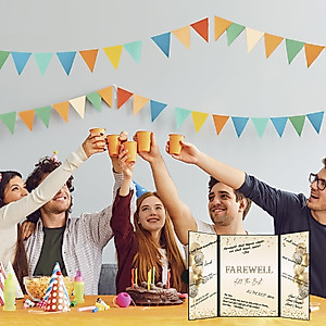 DARUNAXY Black Gold Farewell Party Decorations, Farewell We Will Miss You Alternative Signature Guest Book for Men Women Going Away Gifts Signing Card Board for Retirement Graduation Party Supplies