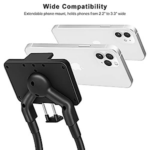 B-Land Lazy Gooseneck Cell Phone Holder for Bed Hands, Magnetic Phone Ring Holder for MagSafe,Adjustable Kickstand Finger Ring Grip