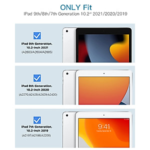 TiMOVO Case for New iPad 9th Generation 2021/8th Gen 2020/7th Gen 2019 (Compatible with Official Smart Cover) - Slim Translucent Frosted Back Shell Hard Case Fit iPad 10.2-inch - Clean Clear