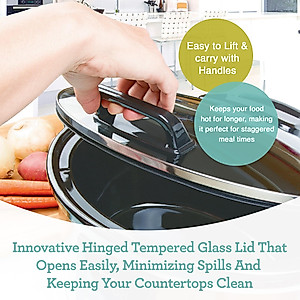 Euro Cuisine SCX6 Programmable Slow Cooker 6 Quart - Best Digital Slow Cooker for Large Family Meals, Smart Slow Cooker with Timer, Ideal for All Types of Recipes